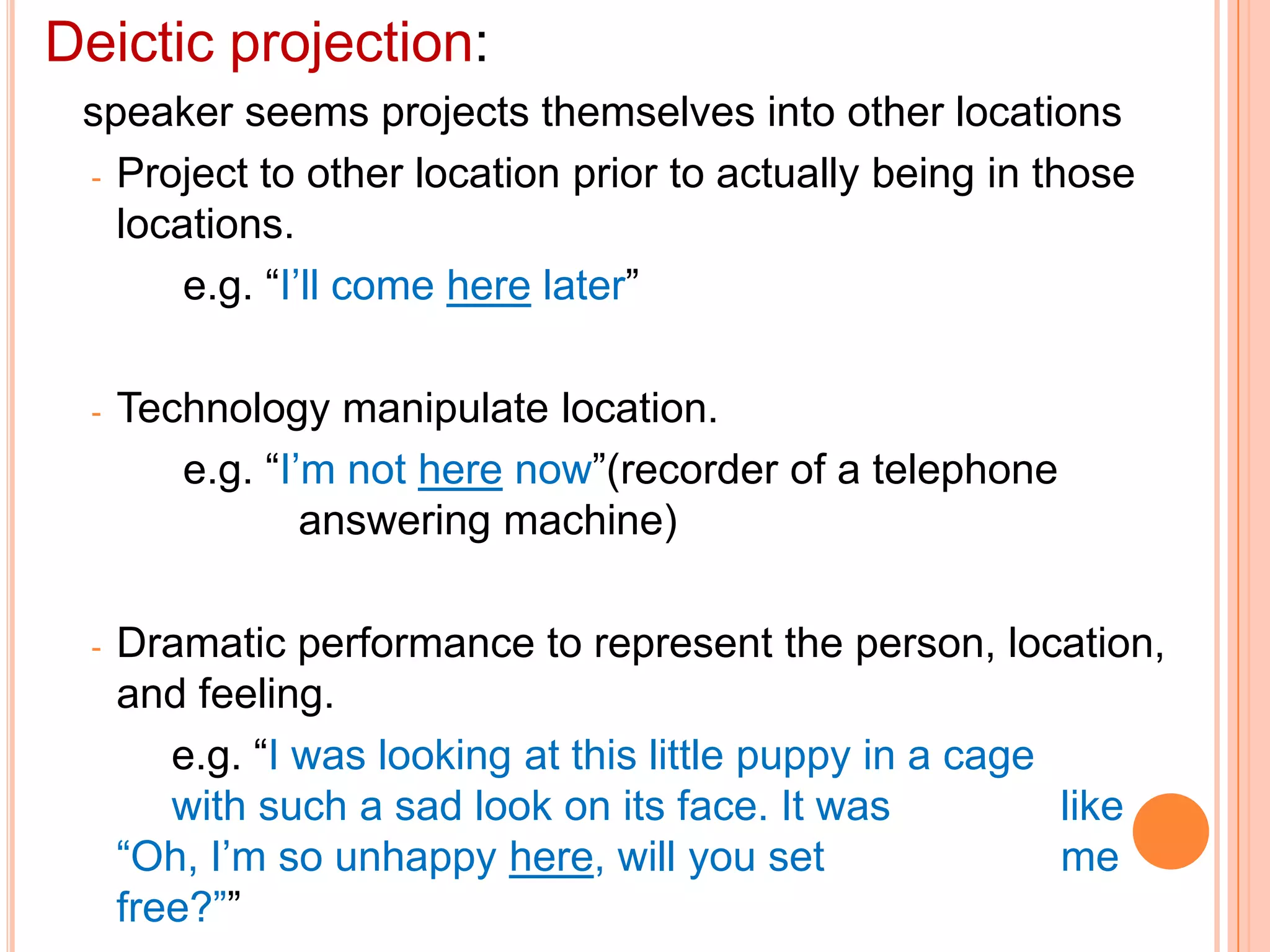 02 deixis and distance | PPTX