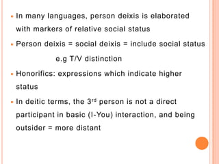 02 deixis and distance | PPTX