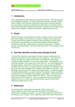 02 software test plan template | PDF