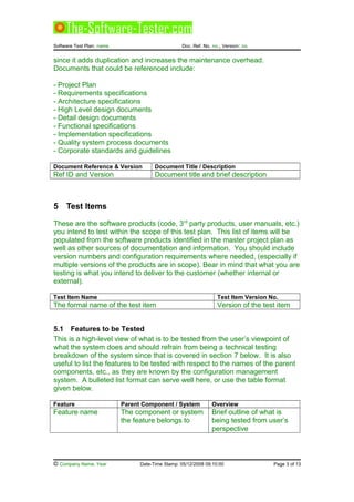 02 software test plan template | PDF