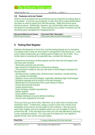 02 software test plan template | PDF