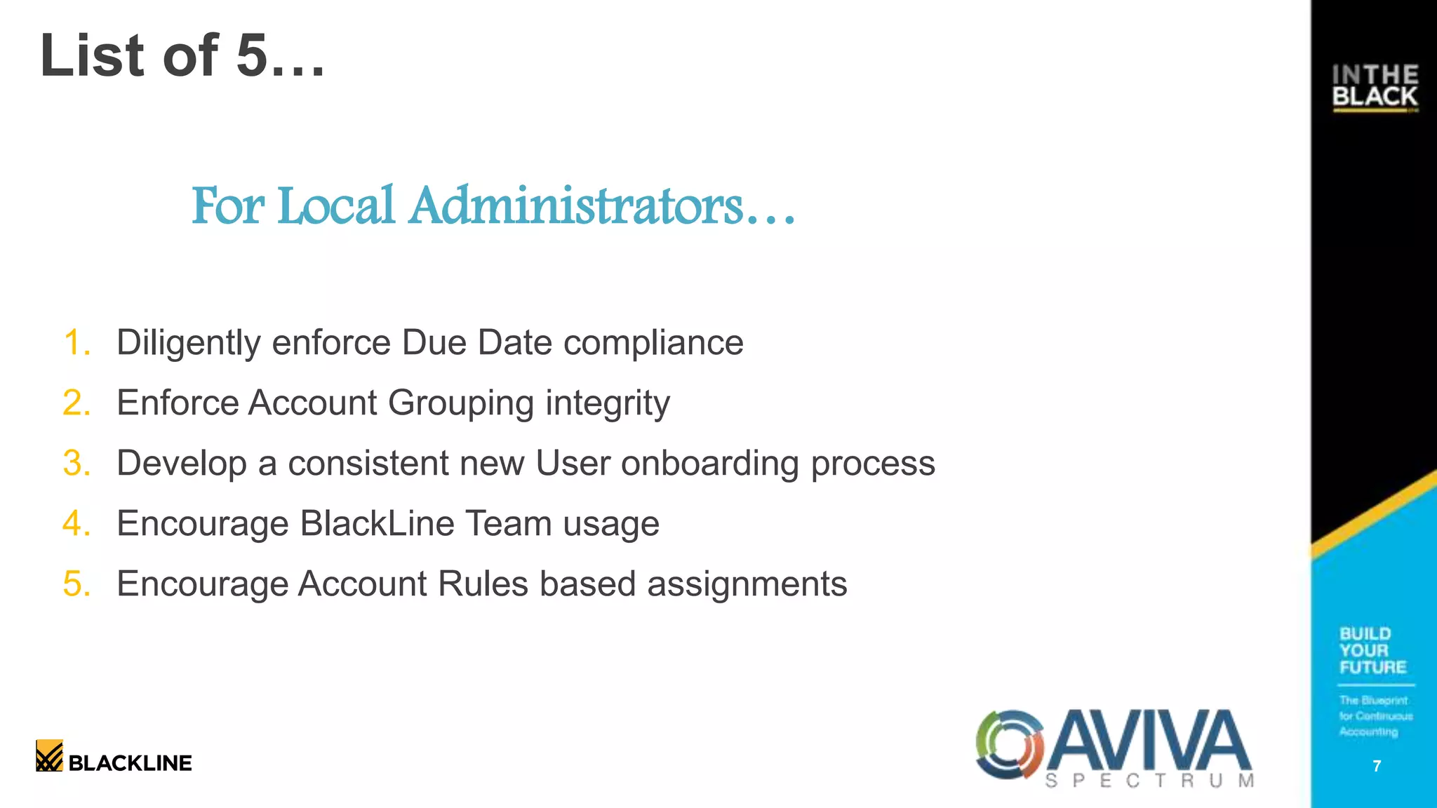 BlackLine System Admin Best Practices | PPTX