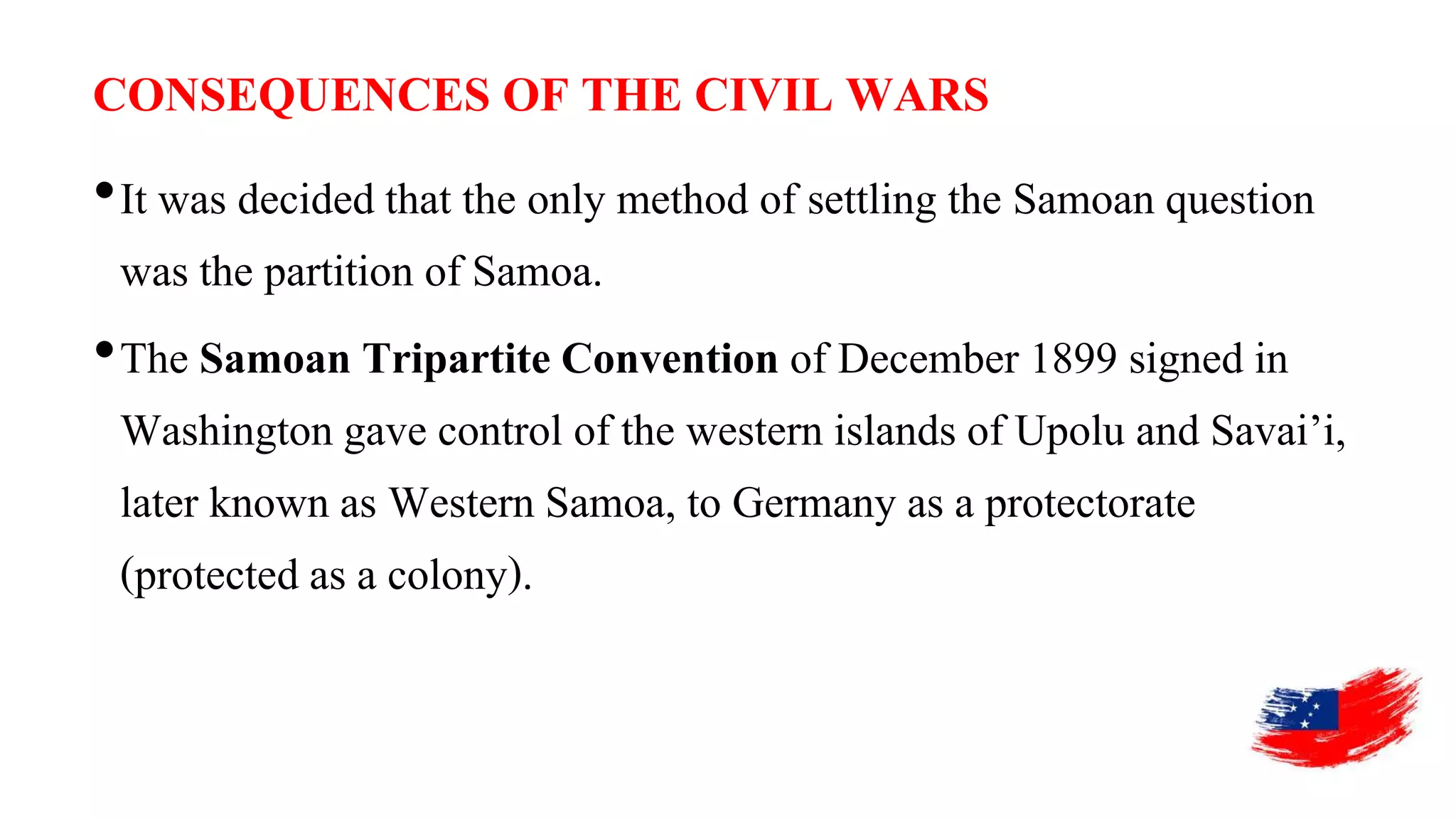 THE SAMOAN MAU MOVEMENT: THE CIVIL WARS | PPTX
