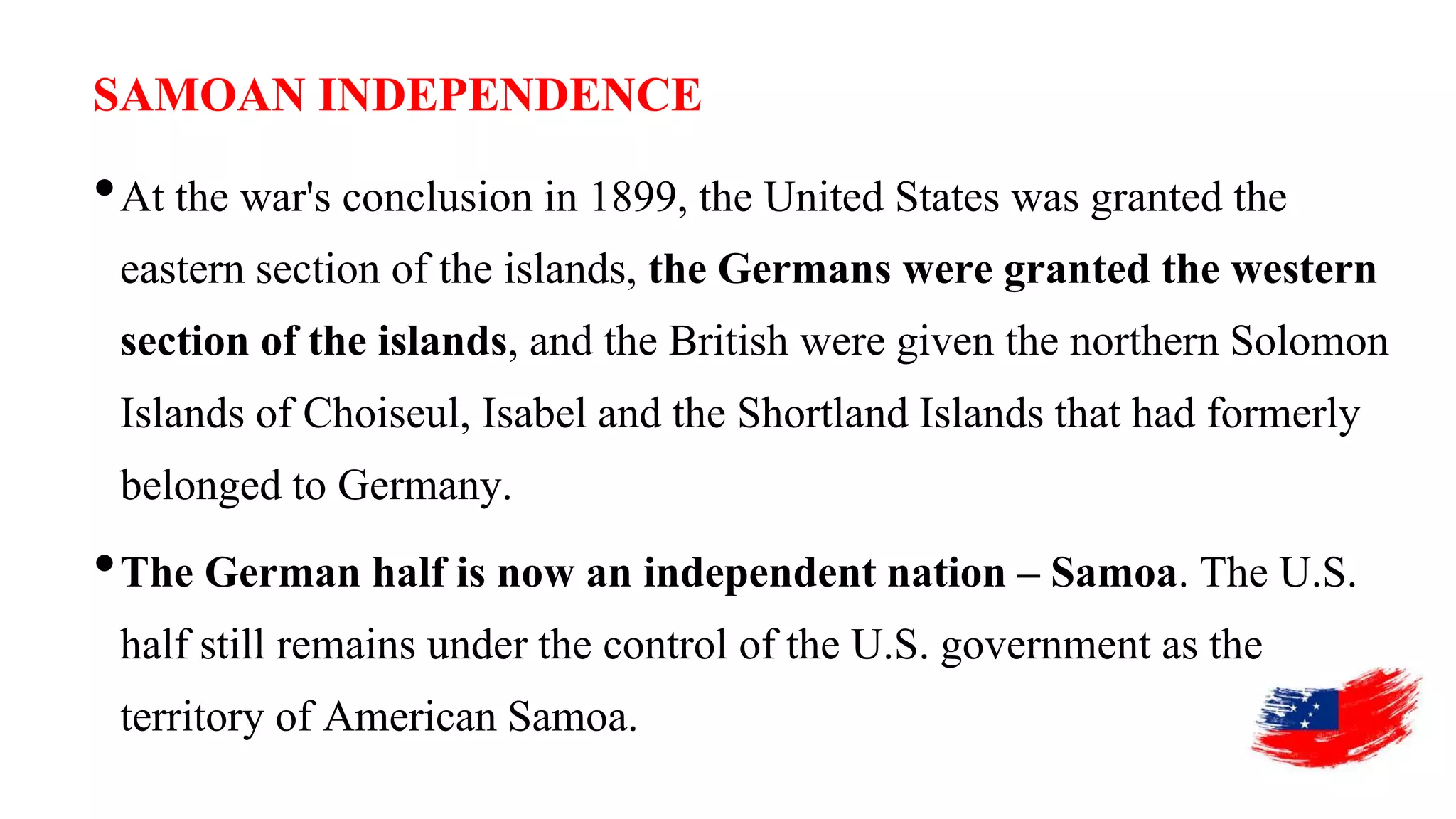 THE SAMOAN MAU MOVEMENT: THE CIVIL WARS | PPTX