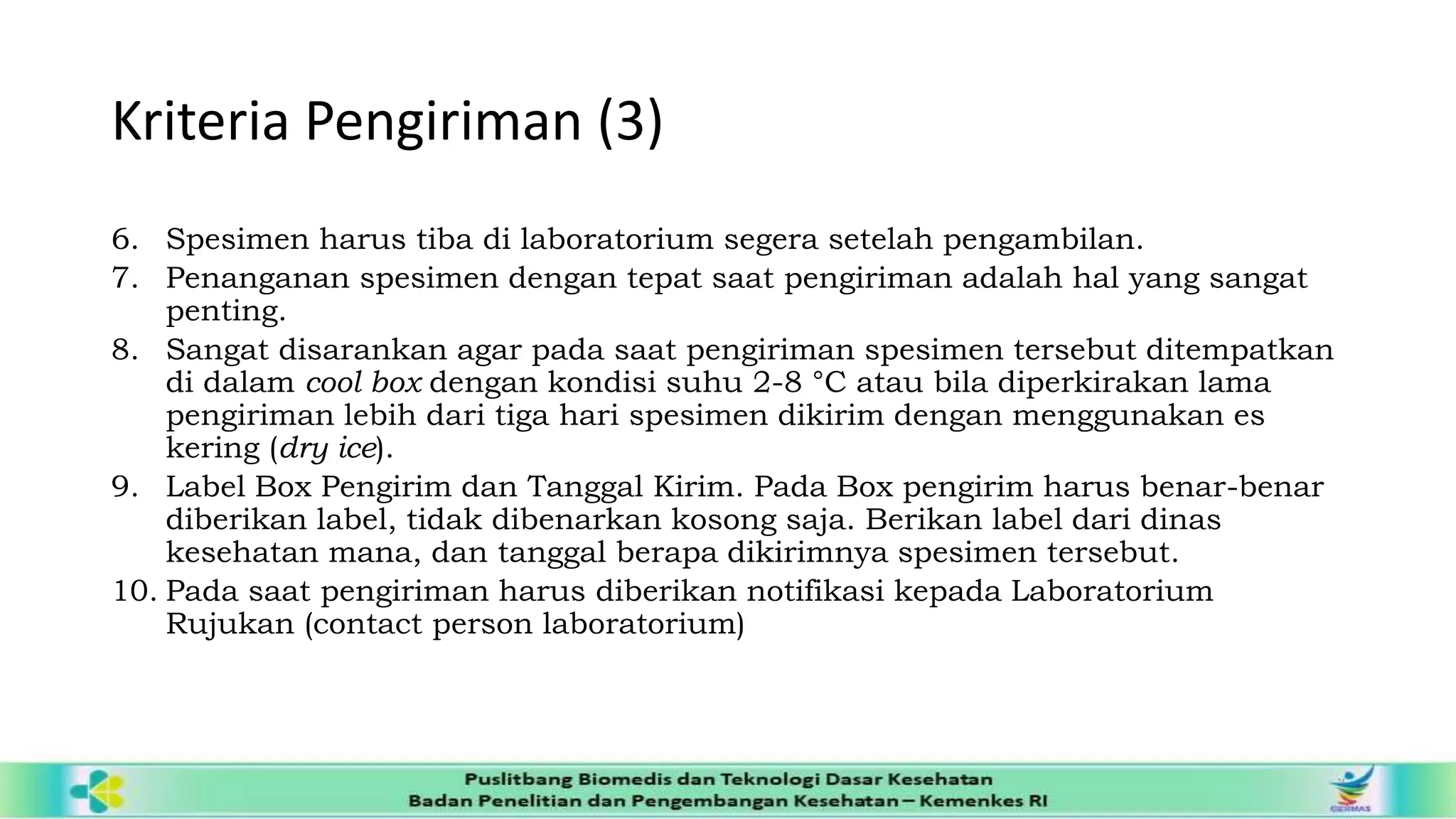 MPI 5 penanganan, pengepakan dan pengiriman spesimen | PPT