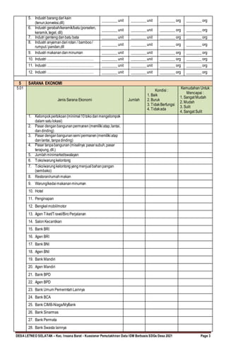 Kuesioner SGDs Desa Insana Barat Tingkat RT / Rukun Tetangga | DOCX