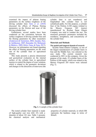 Investigation of the Cylinder Liner Wear in Agricultural Tractors | PDF