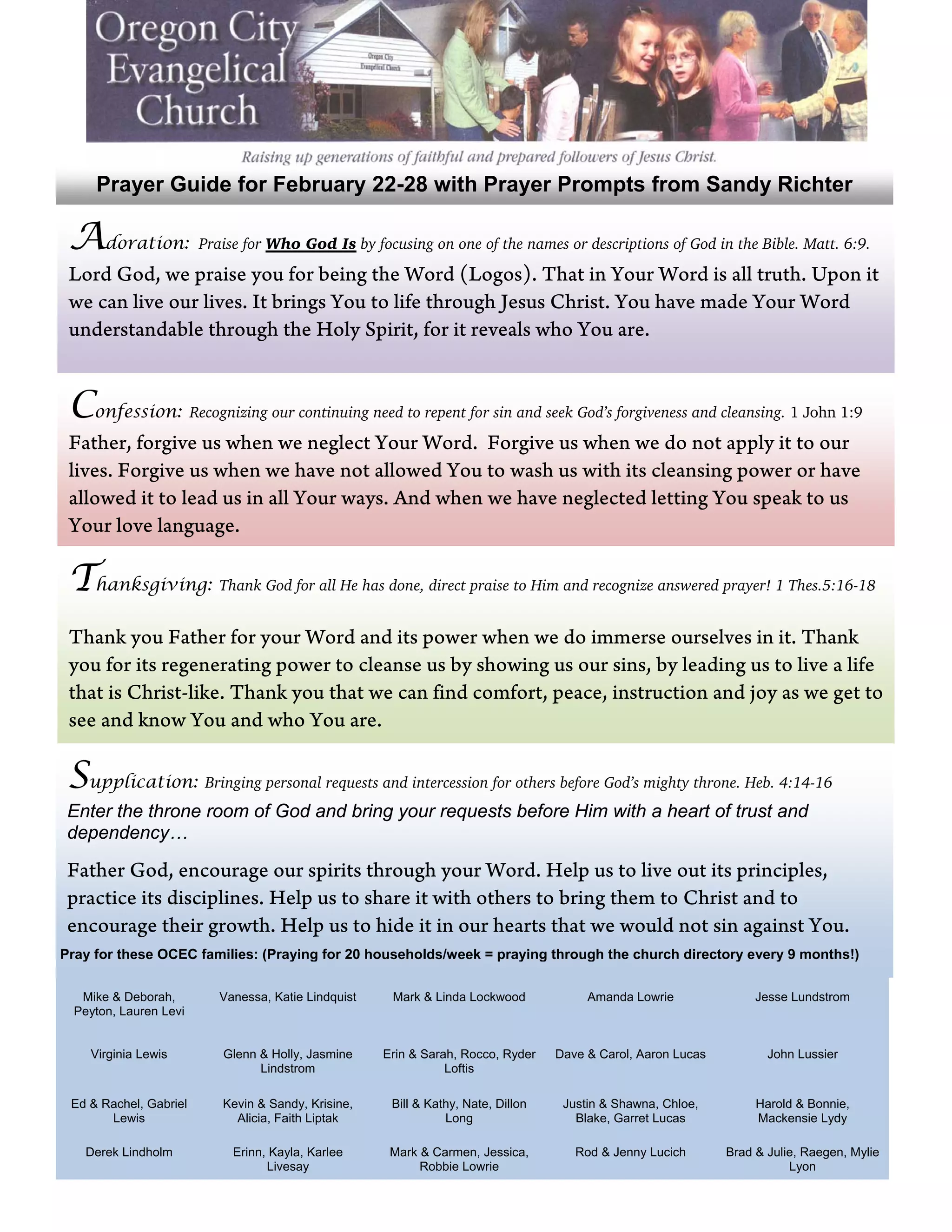02 22 09 Prayer Sheet Sandy | PDF