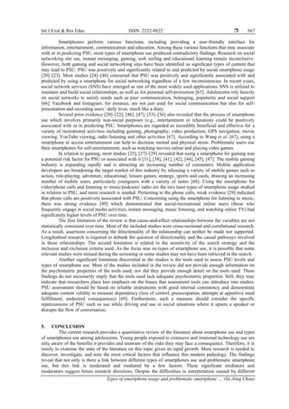 Types of smartphone usage and problematic smartphone use among ...