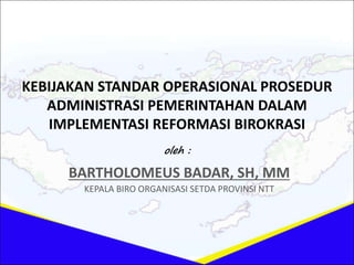 02. Kebijakan SOP-AP dalam Implementasi RB oleh Kepala Biro Organisasi.ppt