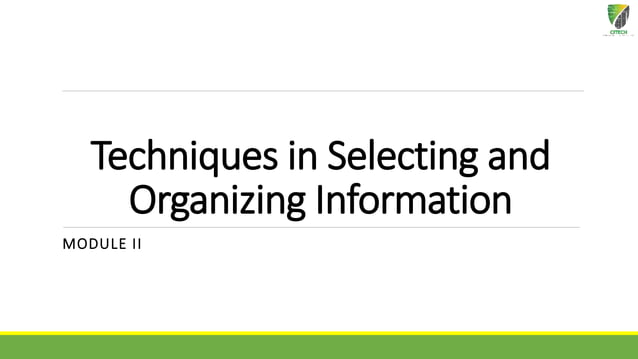 02. Techniques-in-Selecting-and-Organizing-Information.pptx | Desktop ...