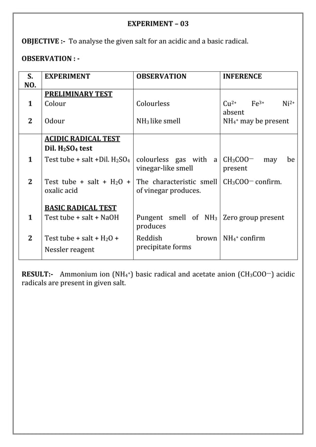 02. SALT ANALYSIS.docx | Chemistry | Science