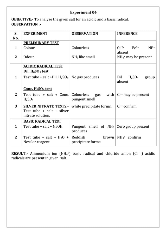 02. SALT ANALYSIS.docx | Chemistry | Science