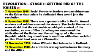 DEPTH STUDY GERMANY: WEIMAR REPUBLIC - 02. THE NOVEMBER REVOLUTION 1918 ...