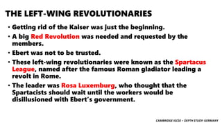 DEPTH STUDY GERMANY: WEIMAR REPUBLIC - 02. THE NOVEMBER REVOLUTION 1918 ...