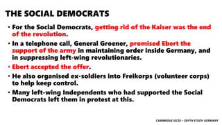 DEPTH STUDY GERMANY: WEIMAR REPUBLIC - 02. THE NOVEMBER REVOLUTION 1918 ...