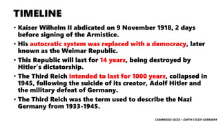 DEPTH STUDY GERMANY: WEIMAR REPUBLIC - 02. THE NOVEMBER REVOLUTION 1918 ...