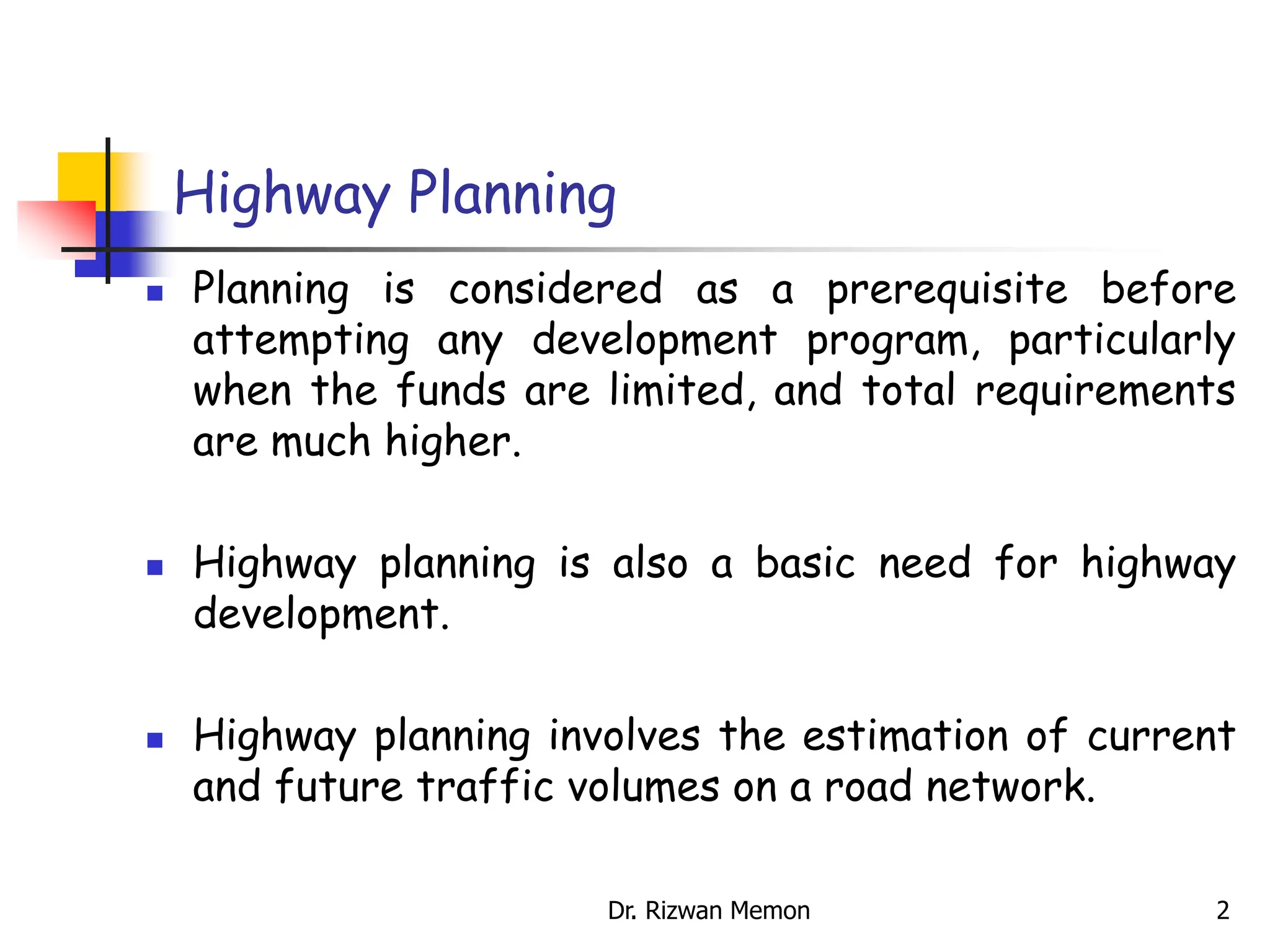 Highway Planning, the Surveys and Studies | PDF