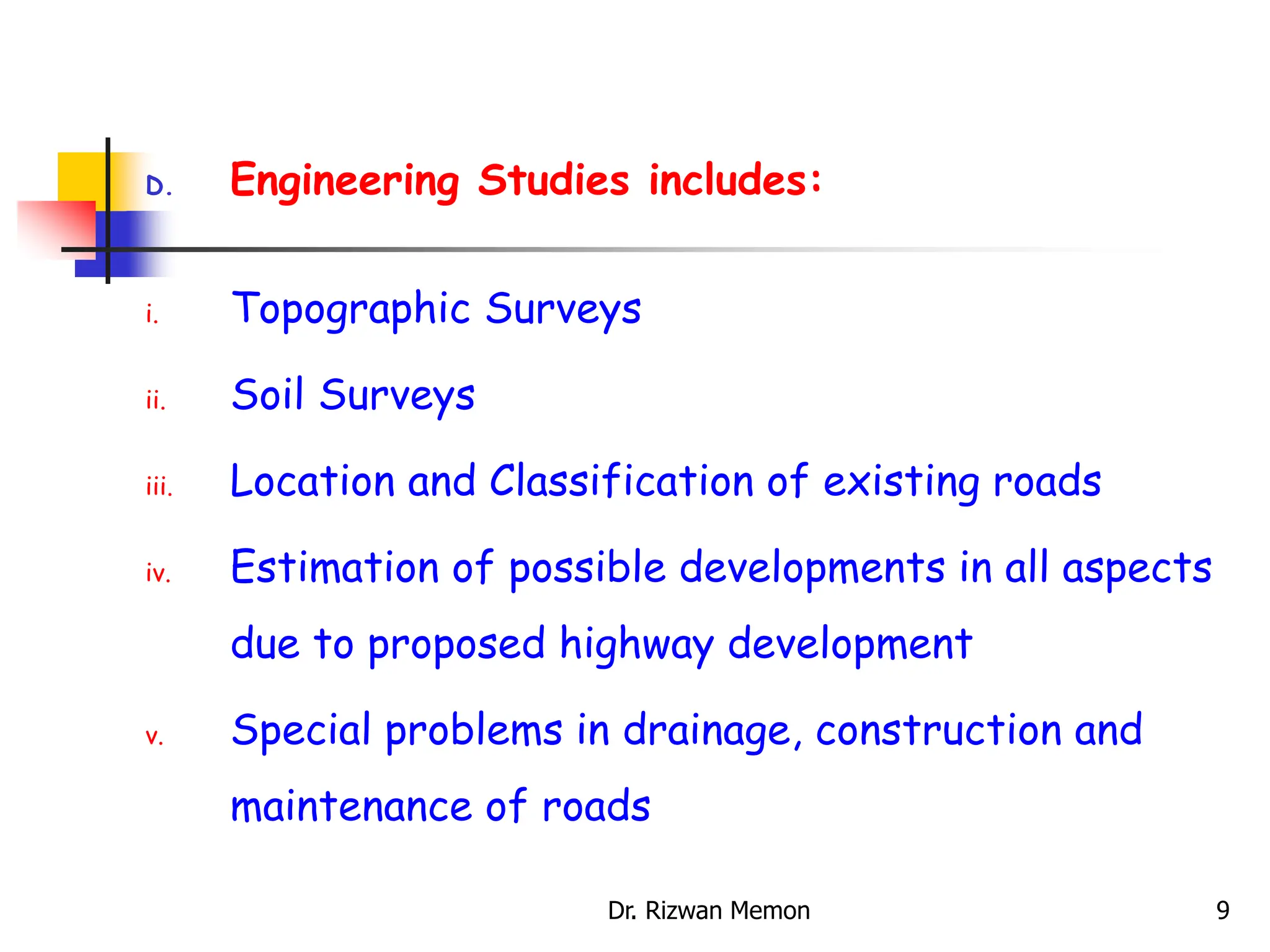 Highway Planning, the Surveys and Studies | PDF