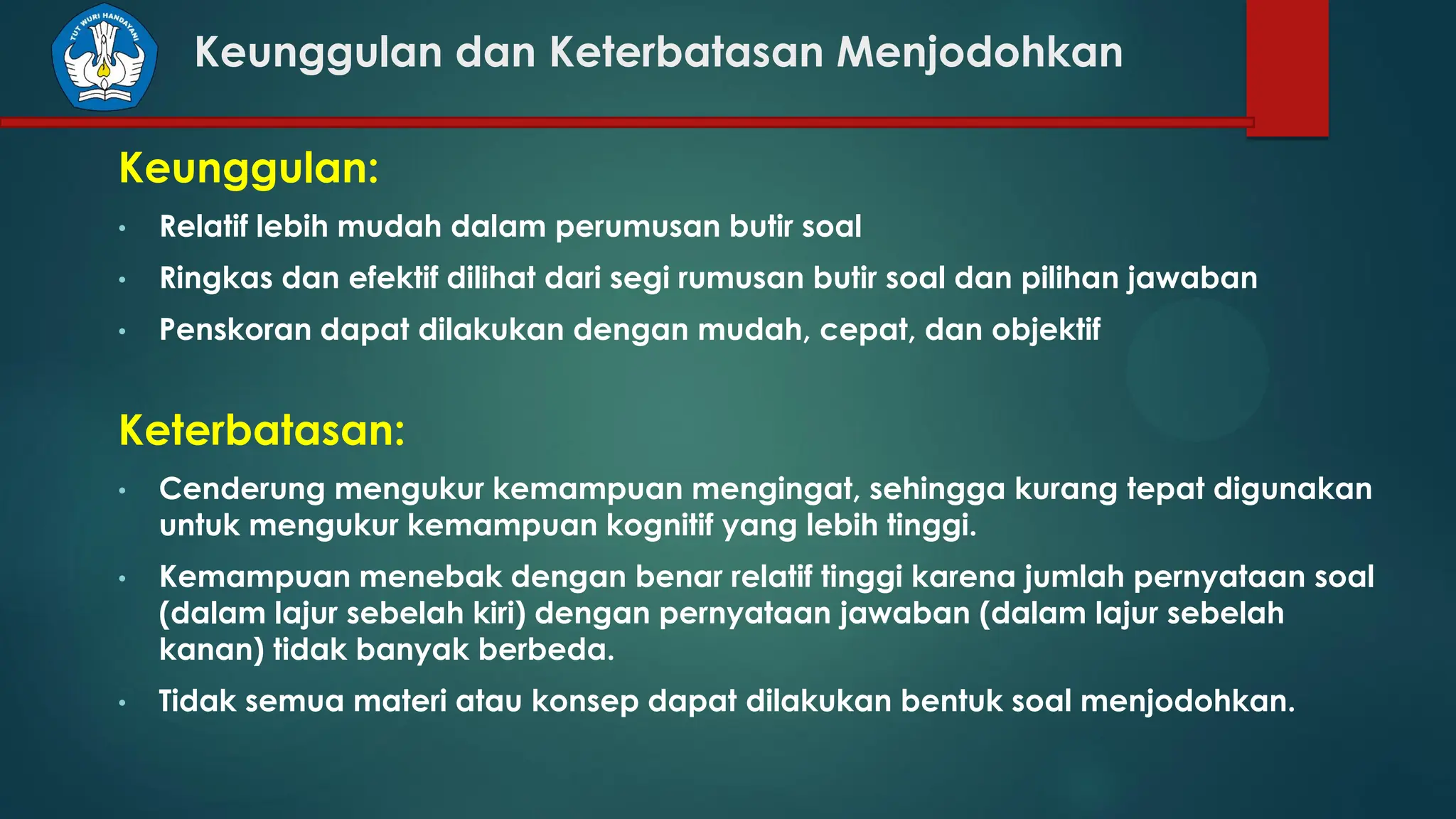 02.d Penulisan Soal Menjodohkan.Untuk belajar ANBK | PDF