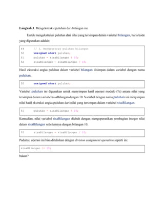 2.6. Jumlah Digit dalam Bilangan Ratusan Menggunakan C++ | PDF