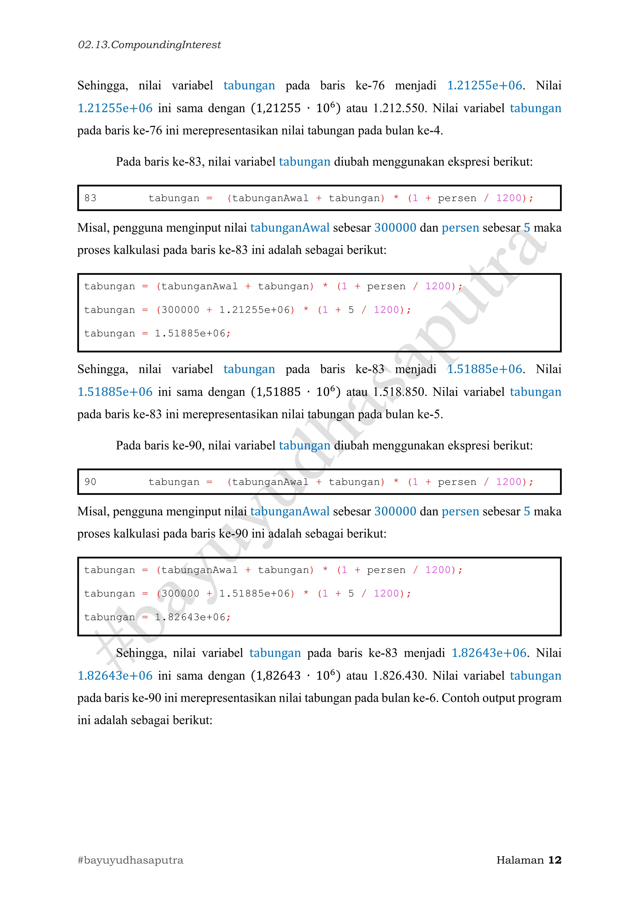02.13. Menghitung Bunga Majemuk Menggunakan Bahasa Pemrograman C++ | PDF