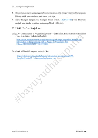 02.13. Menghitung Bunga Majemuk Menggunakan Bahasa Pemrograman C++ | PDF