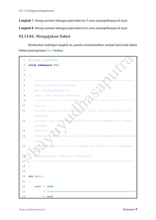 02.13. Menghitung Bunga Majemuk Menggunakan Bahasa Pemrograman C++ | PDF