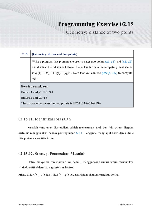 02.15. Jarak Dua Titik Dalam Diagram Cartesius Menggunakan Bahasa ...