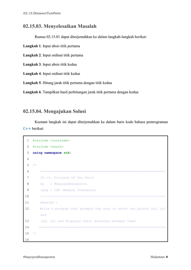 02.15. Jarak Dua Titik Dalam Diagram Cartesius Menggunakan Bahasa ...