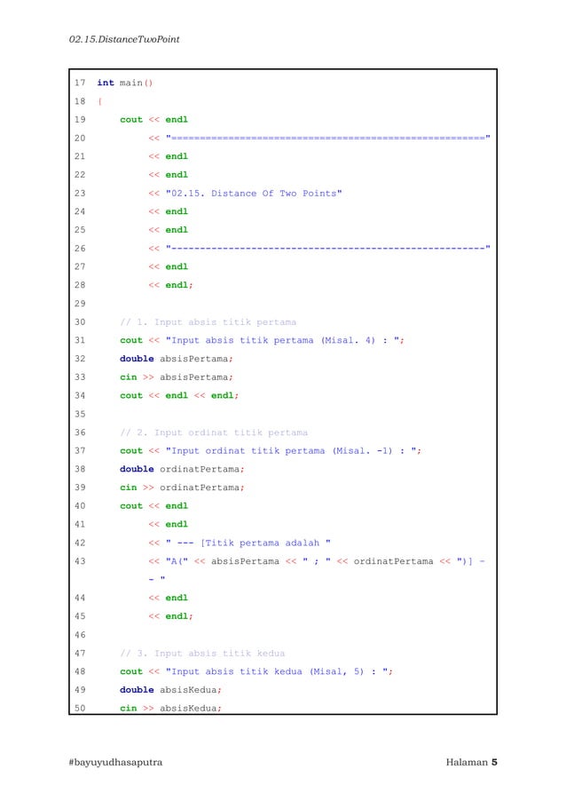 02.15. Jarak Dua Titik Dalam Diagram Cartesius Menggunakan Bahasa ...