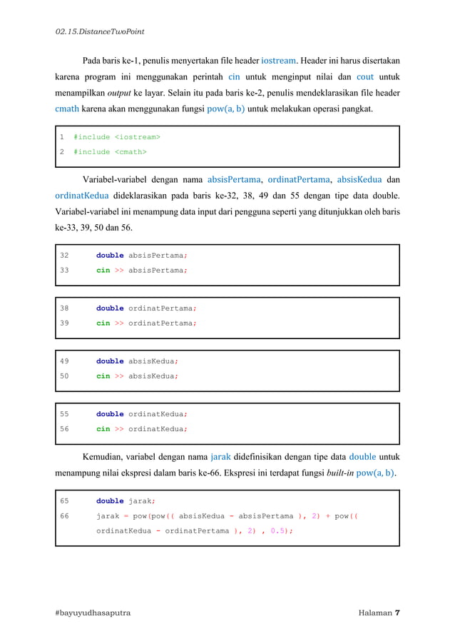 02.15. Jarak Dua Titik Dalam Diagram Cartesius Menggunakan Bahasa ...