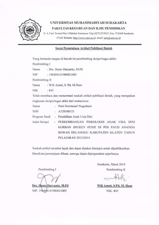 NASKAH PUBLIKASI PERKEMBANGAN PSIKOLOGIS ANAK USIA DINI KORBAN BROKEN HOME | PDF