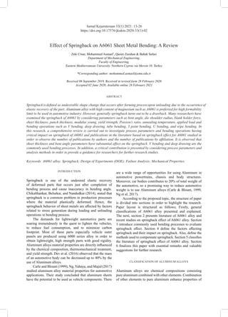 effect of springback in sheet metal bending | PDF