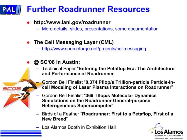Driving a Hybrid in the Fast-lane: The Petascale Roadrunner System at ...