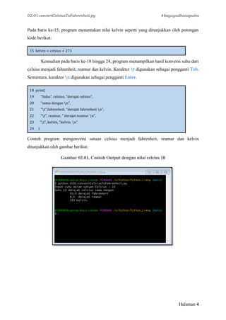 02.01. Konversi Suhu Menggunakan Bahasa pemrograman Python | PDF | Free ...