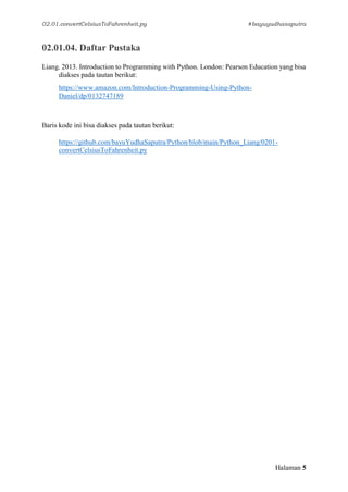 02.01. Konversi Suhu Menggunakan Bahasa pemrograman Python | PDF | Free ...