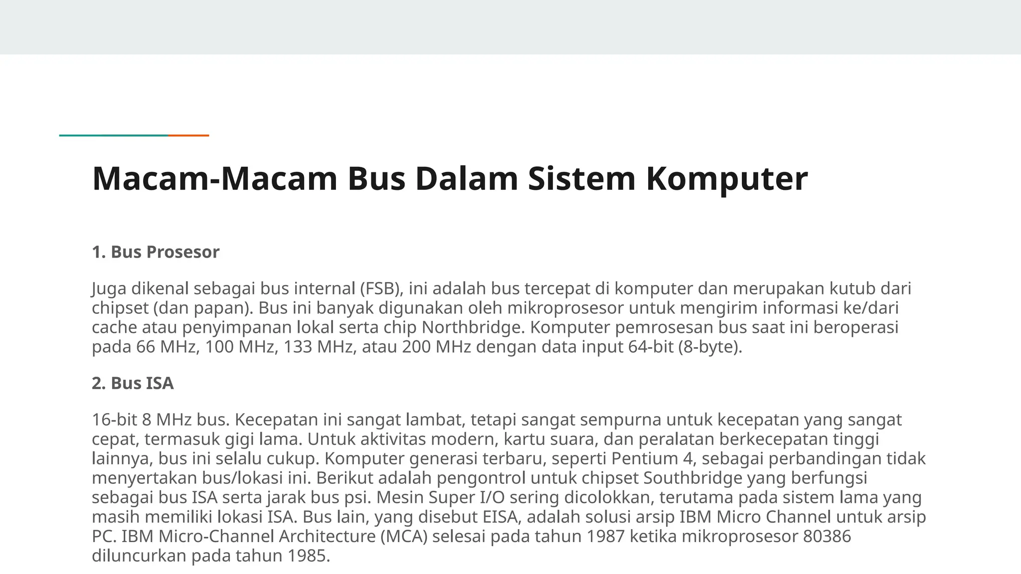 02. Sistem Bus pada arsitektur komputer deh | PPTX