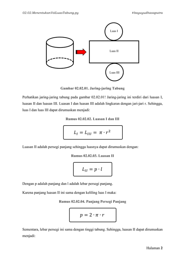 02.02. Menentukan Volume dan Luas Tabung Menggunakan Python | PDF