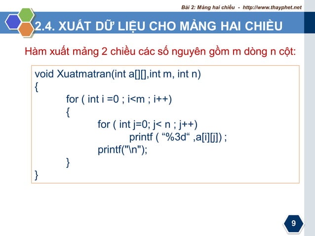bai giang mang mot chieu trong lap trinh C | PPT