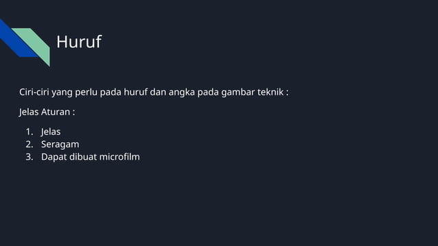 Presentasi aturan Garis dan Huruf dalam menggambar mesin | PPT