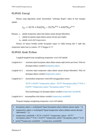 02.09. Menentukan Wind-chill Temperature Menggunakan Bahasa Pemrograman ...
