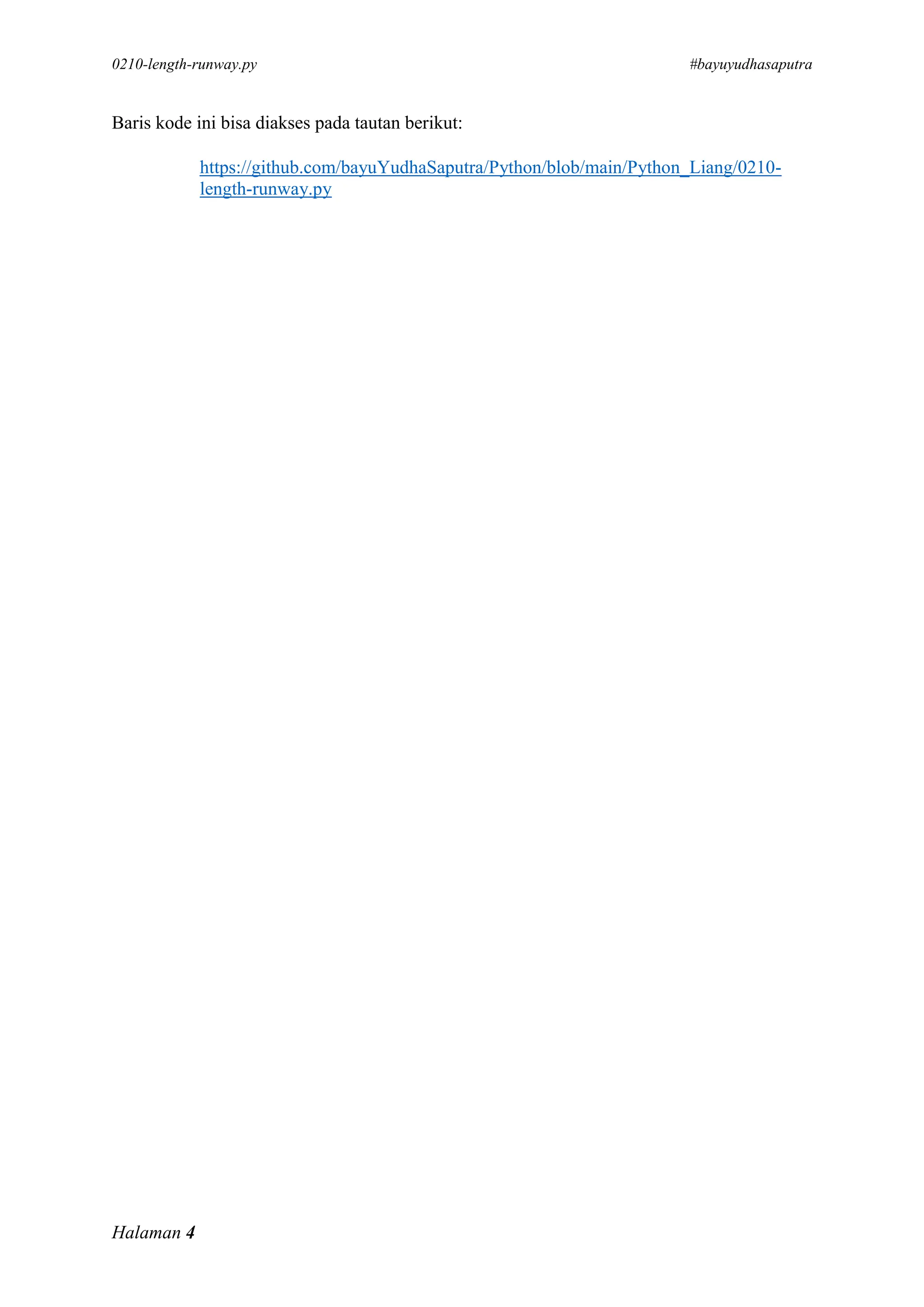 02.10. Hitung Panjang Minimal Runway Menggunakan Python | PDF