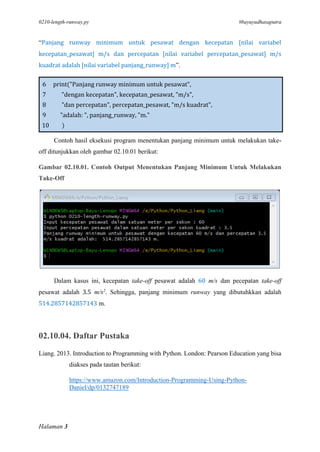 02.10. Hitung Panjang Minimal Runway Menggunakan Python | PDF