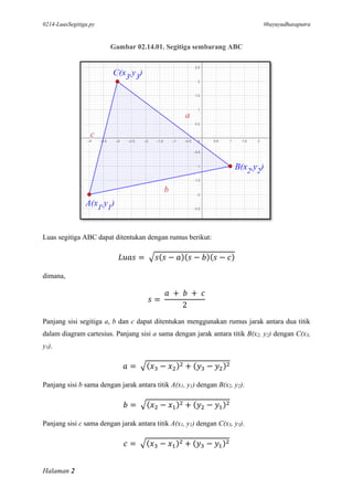 02.14. Luas Segitiga Menggunakan Bahasa Pemrograman Python | PDF