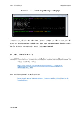 02.14. Luas Segitiga Menggunakan Bahasa Pemrograman Python | PDF