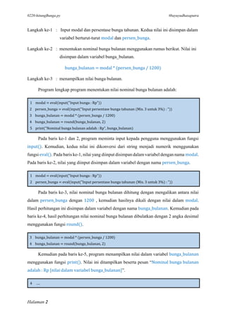 02.20.Hitung Nominal Bunga Bulanan Menggunakan Python | PDF