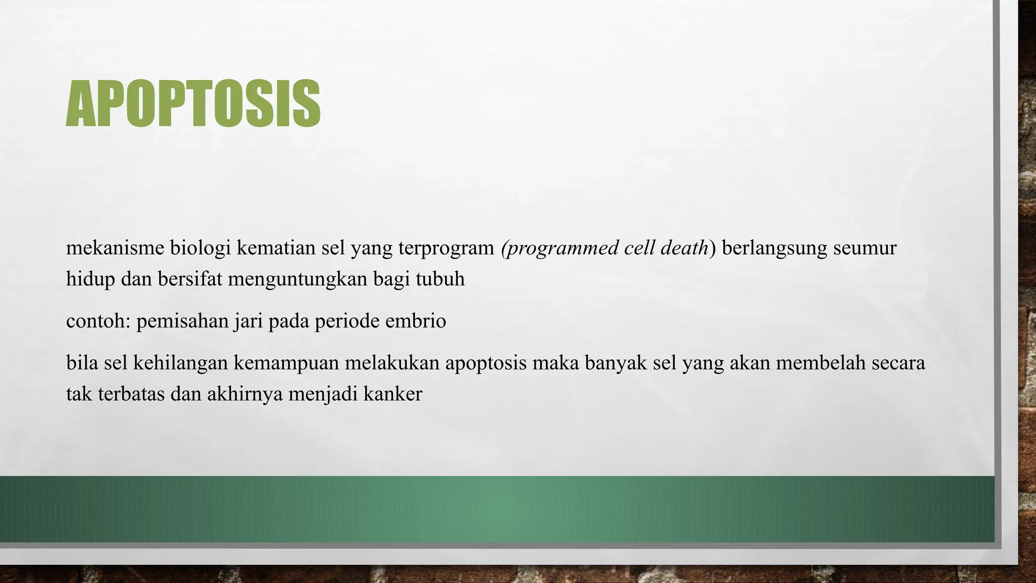 siklus kematian sel pada manusia dan mekanisme | PPTX