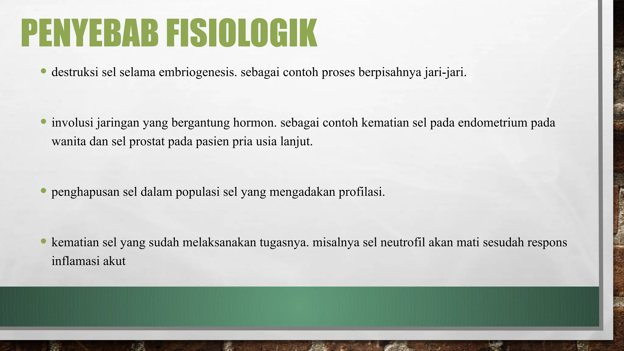 siklus kematian sel pada manusia dan mekanisme | PPTX