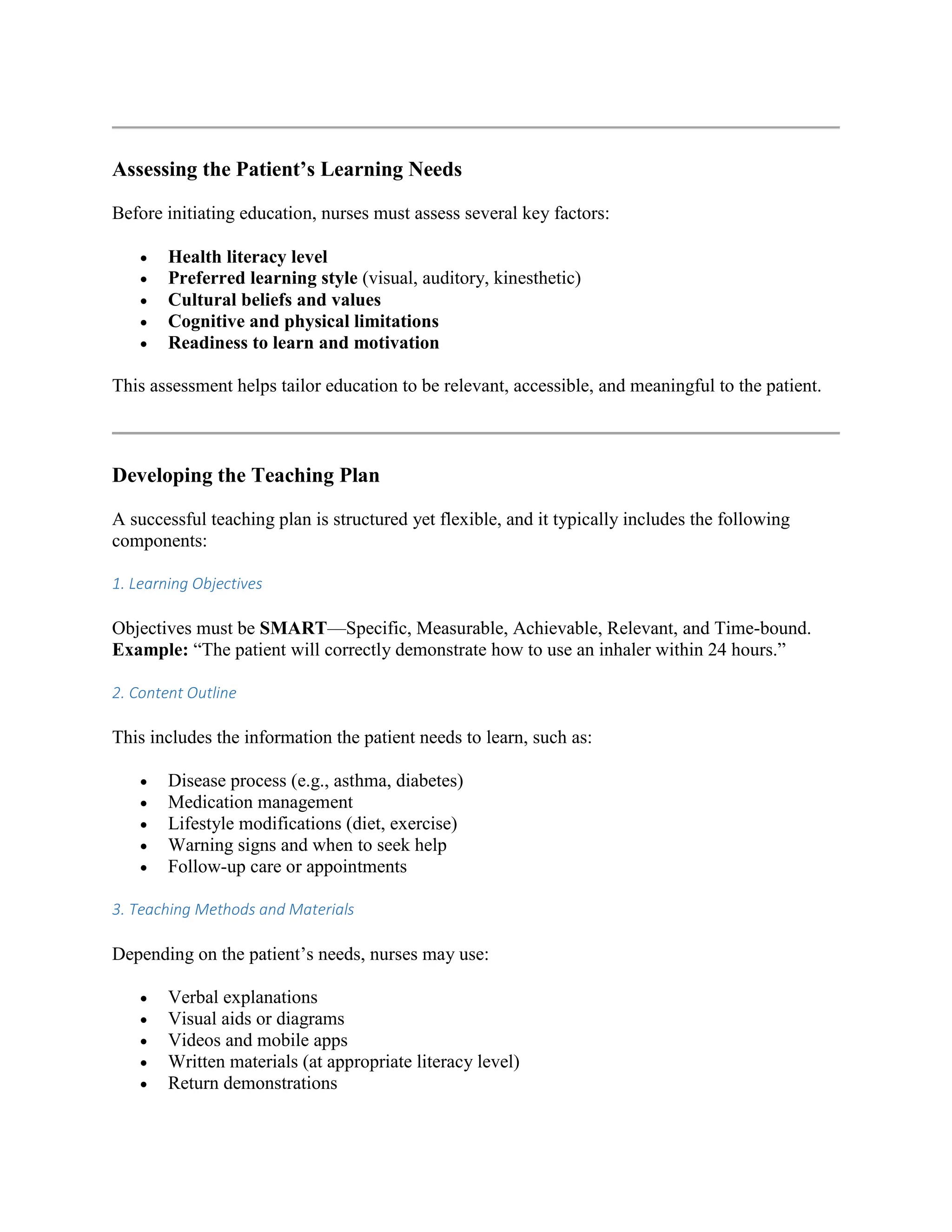 NURS FPX 1150 Assessment 5: Patient Teaching Plan | PDF